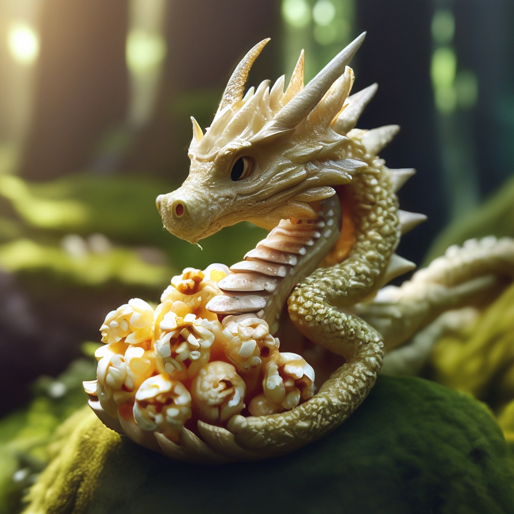 "Popcorn dragon cute popcorn dragon, popcorn scales, popcorn on the ...