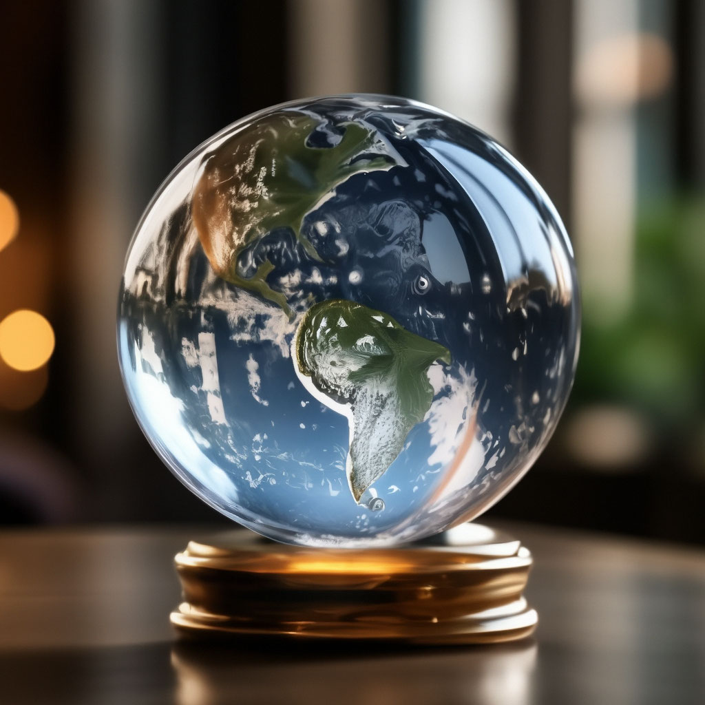 "Realistic image. hyperrealism is high quality. crystal globe." — image ...