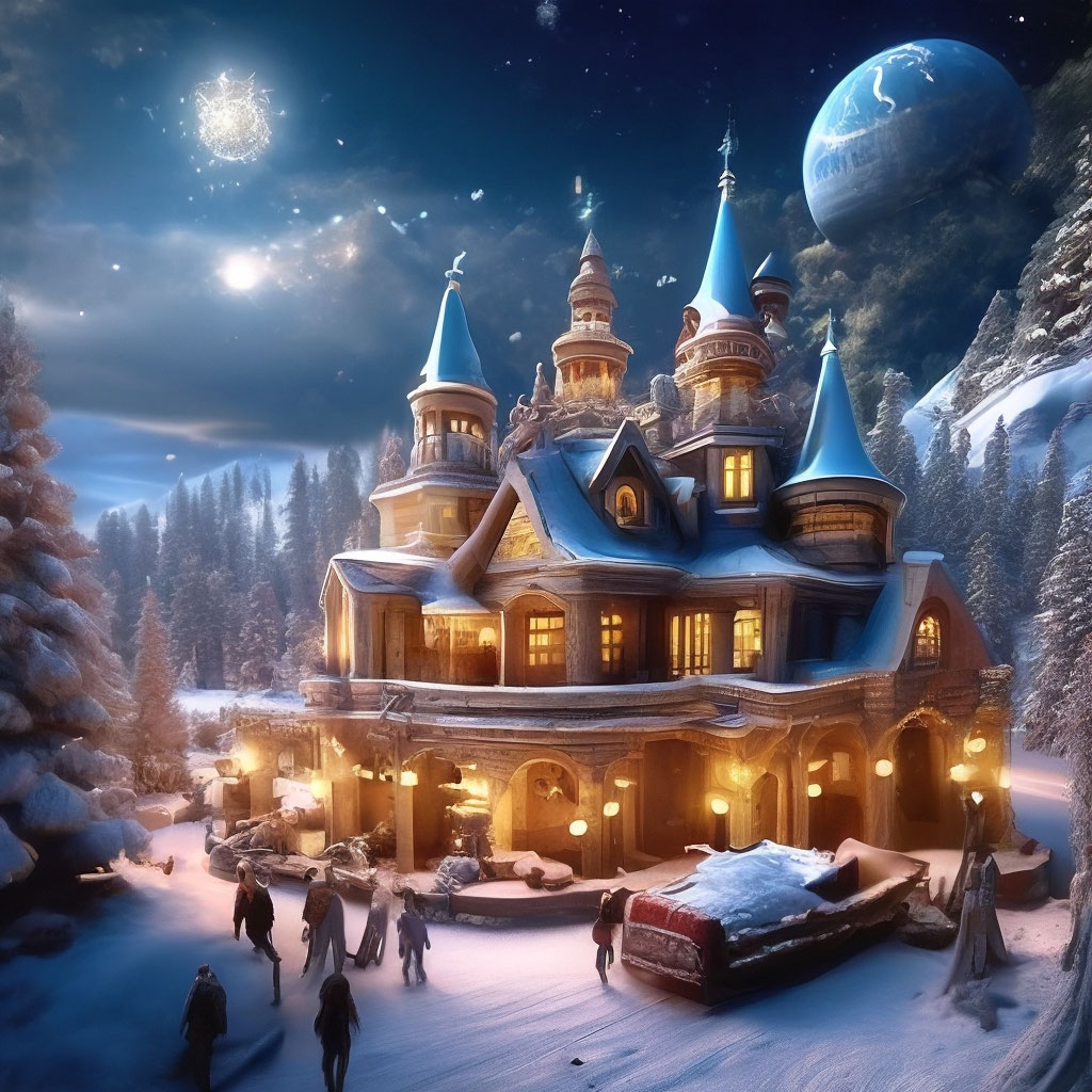 "Unearthly New Year's fantasy, 3d" — image created in Shedevrum