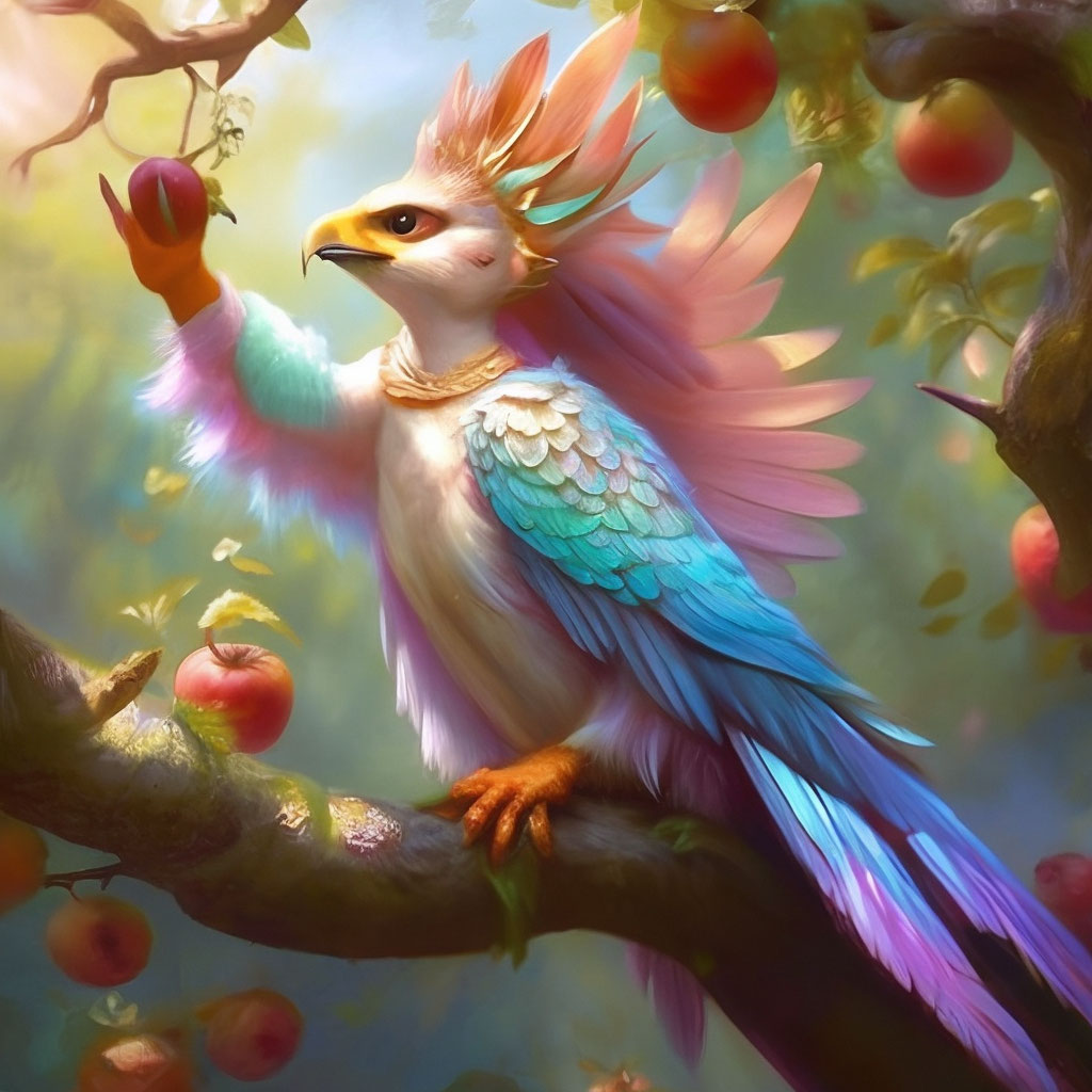 "Slavic beautiful mythical bird/harpy/woman Alkonost, sitting on an ...