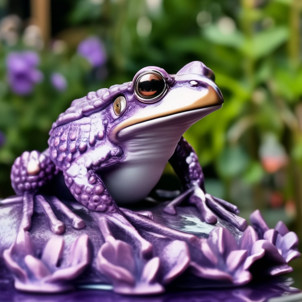 "Frog on fantan, lilac color" — image created in Shedevrum