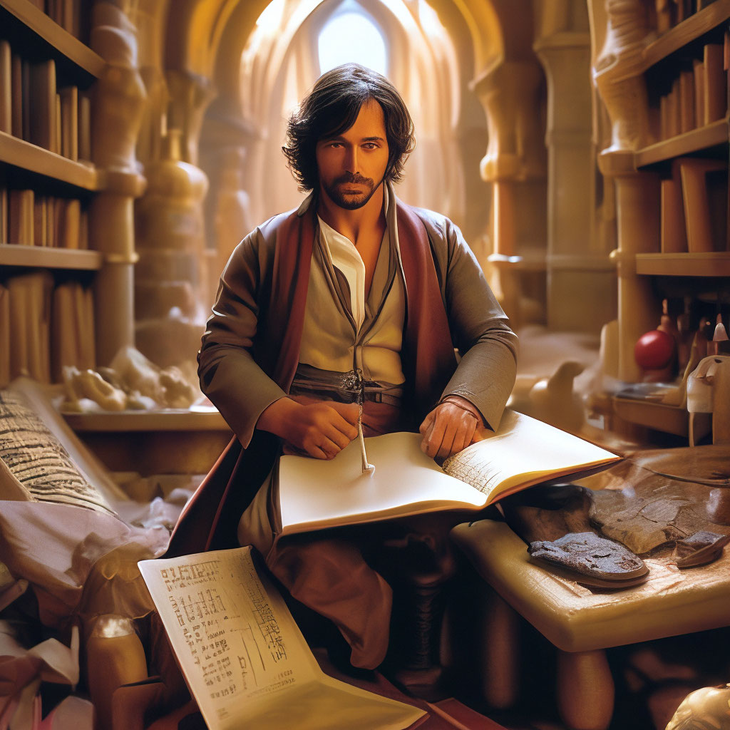 "By santiago, illustration for the book Alchemist paulo Coelho, high ...
