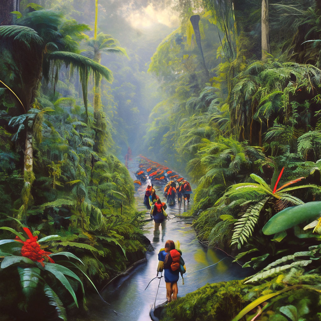 "An expedition in the Rainforest" — image created in Shedevrum