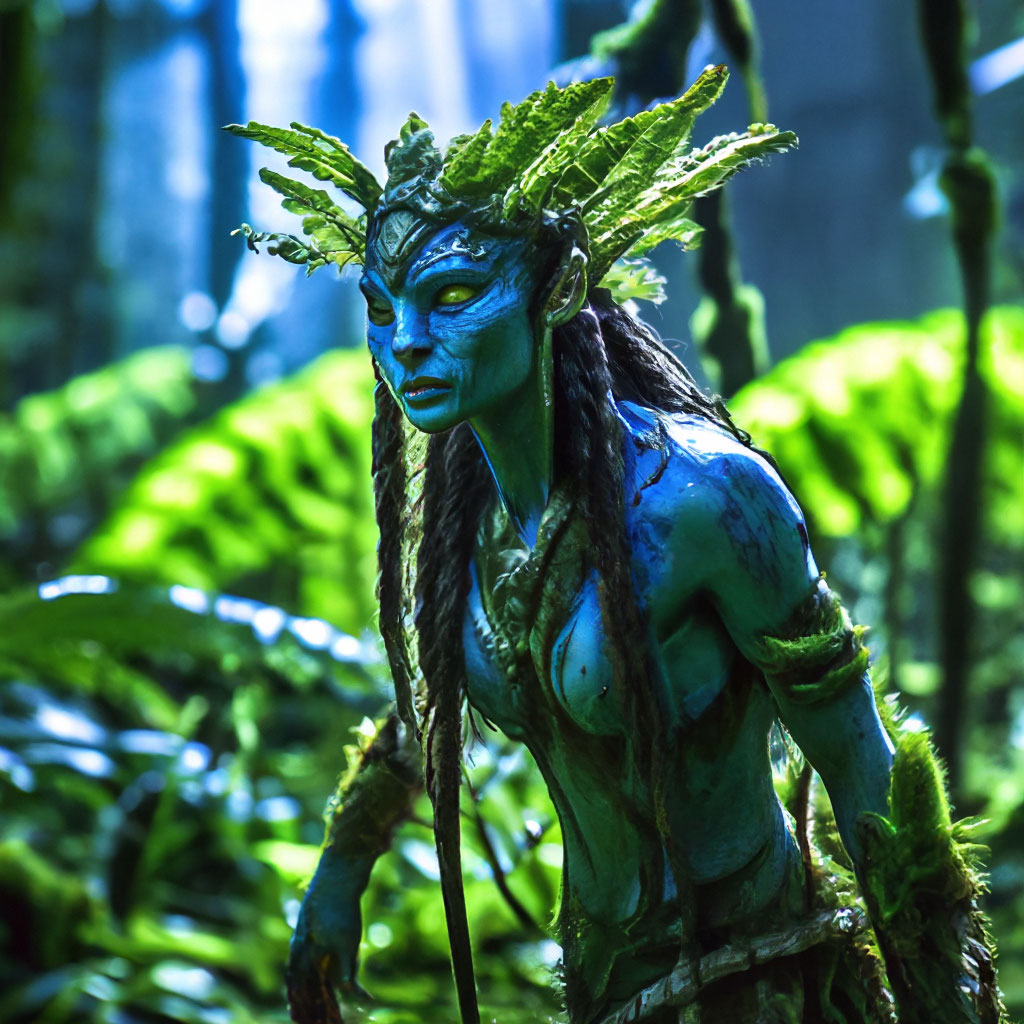 "The film Avatar Slinger rushes on neytiri among ferns and glowing ...