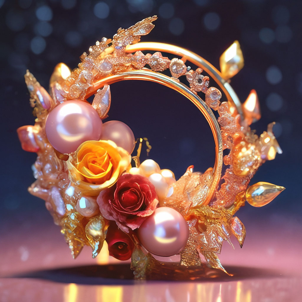 " 🌹🪷 rose-gold bouquet of ellipse asymmetry and precious stones: red ...