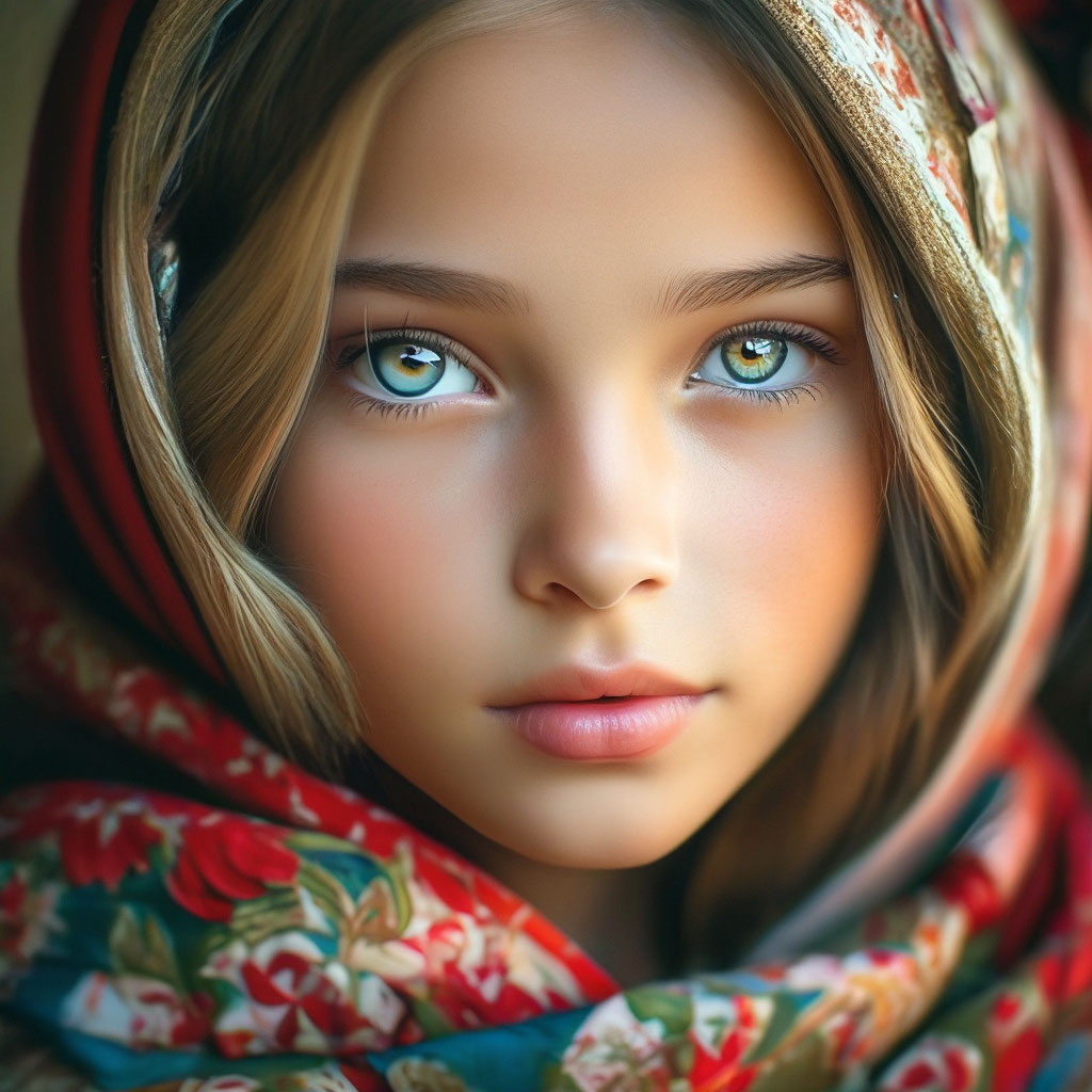 "The most beautiful girl with beautiful expressive eyes close-up ...