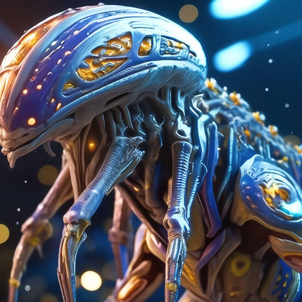 "Alien creatures, fantasy, galaxy, starfall, hyperrealism, maximum ...