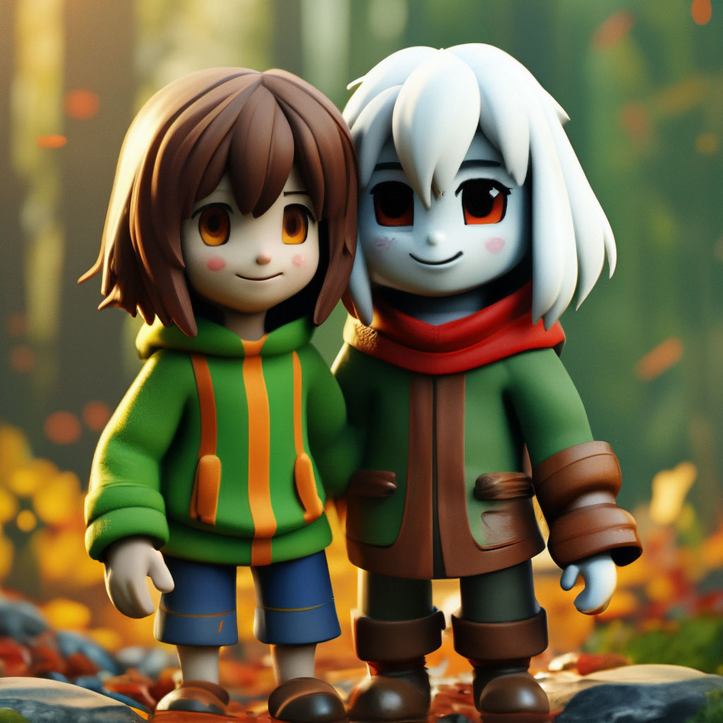 "Chara and Azriel are standing together nicely" — image created in ...