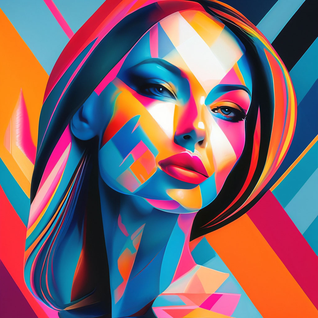 "ArtMix full-face female, graphic design, diagonal, flirting" — image ...