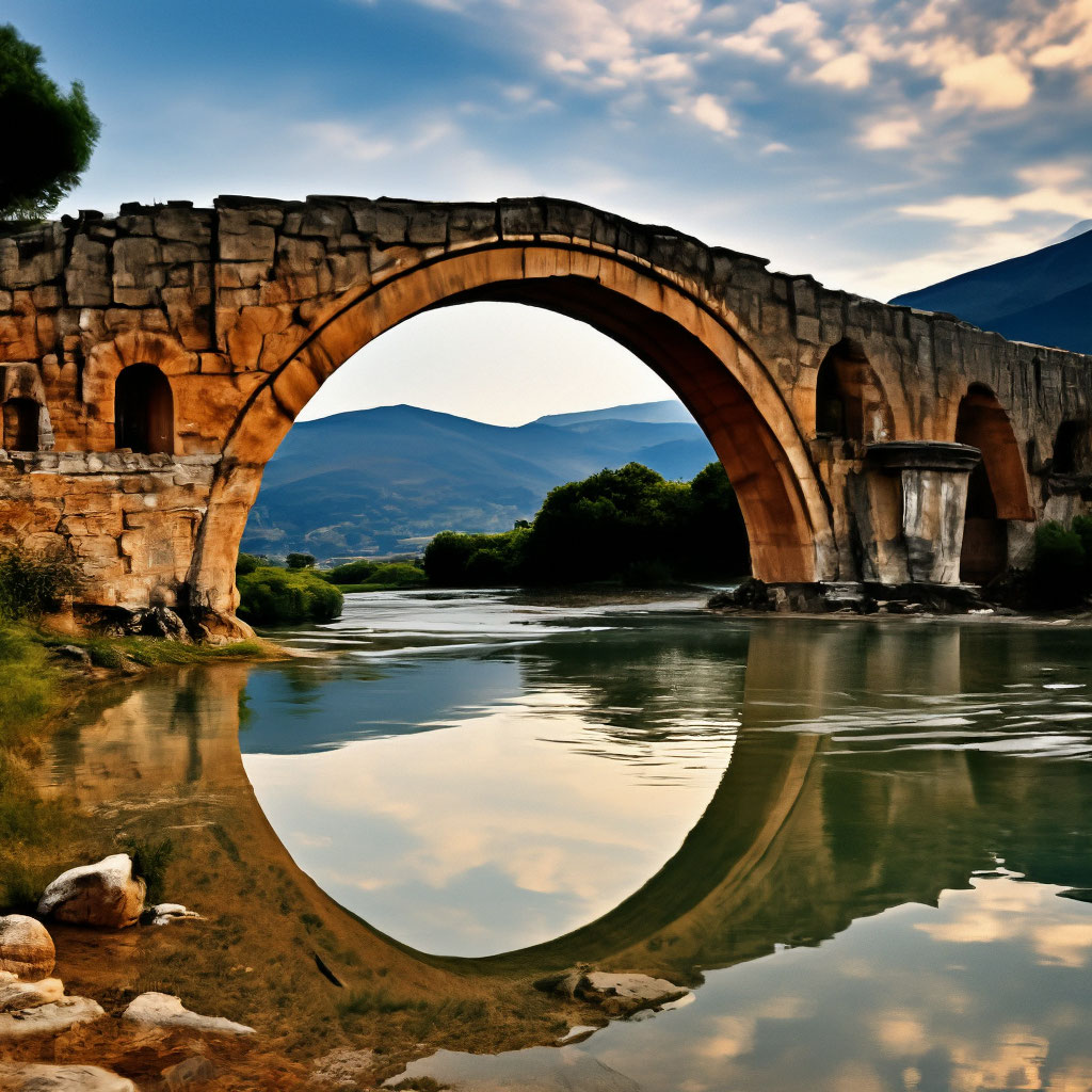 "Arcadico Bridge, built between 1300 and 1190 BC on the road connecting ...