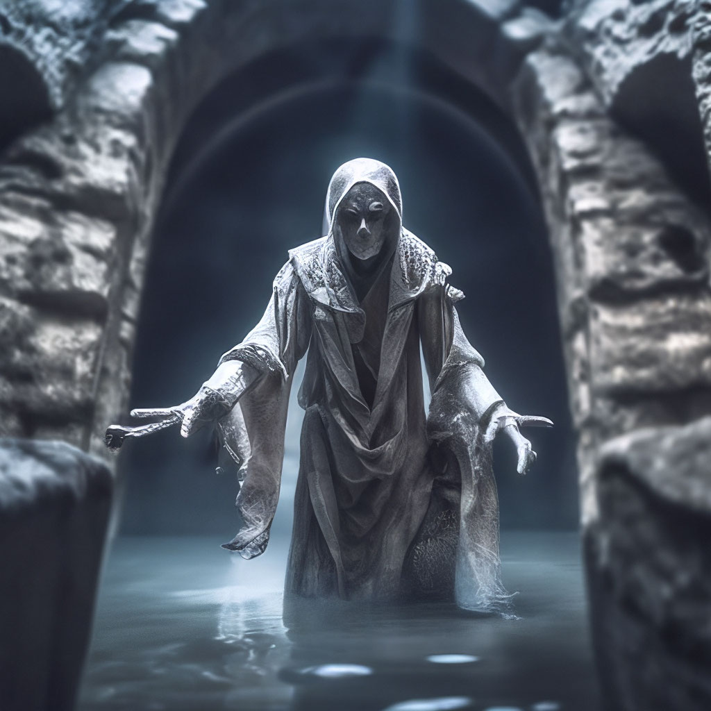 "Megarealism, professional photography, creepy necromorphic mummy in ...