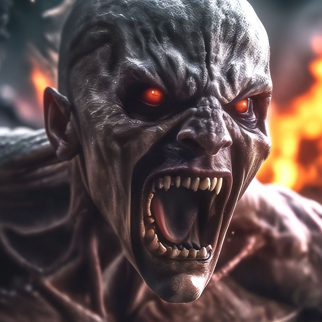 "Spirit of anger, horror, very scary, hyperrealism, horror, 4k ...