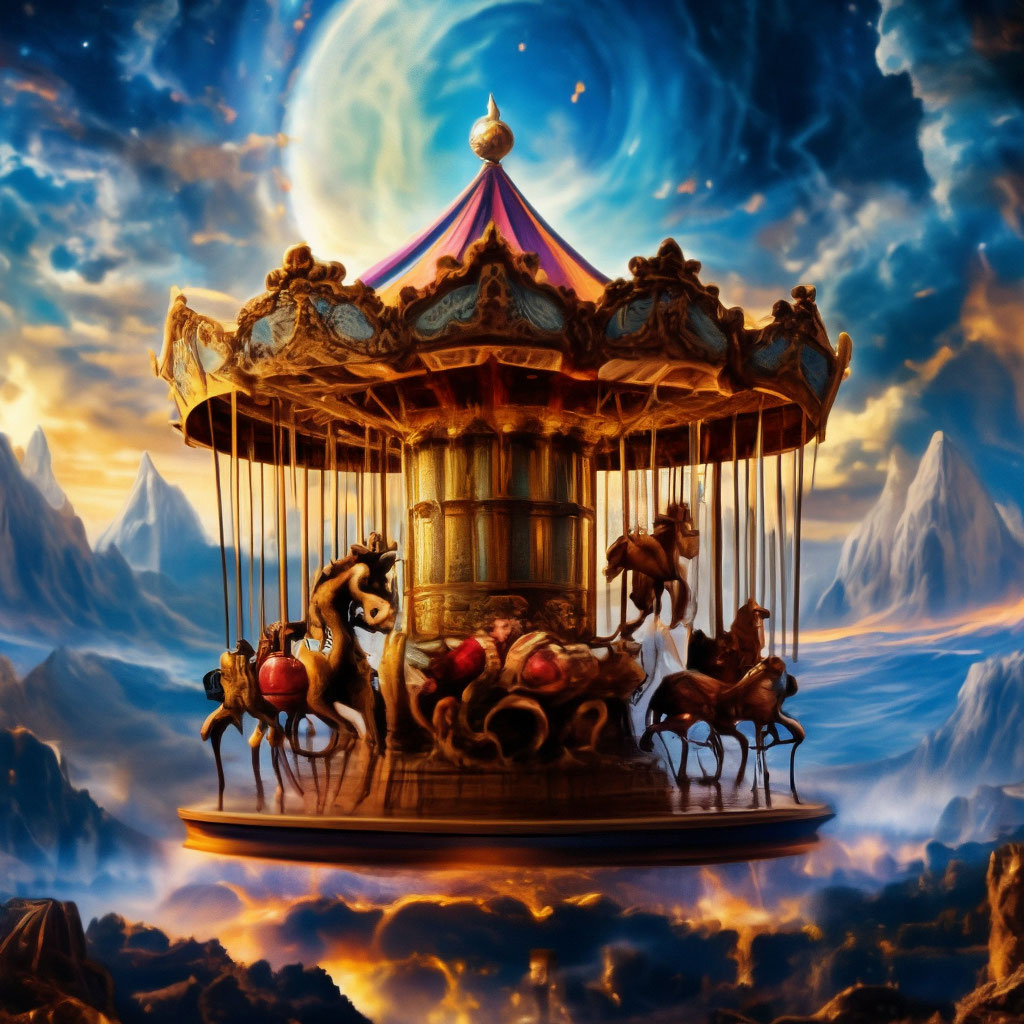 "A heavenly carousel, a painted, fabulous celestial landscape, a ...