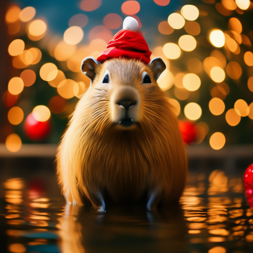 "New Year's Capybara" — image created in Shedevrum