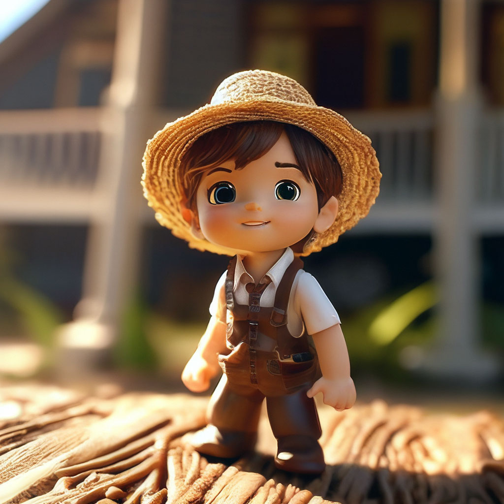 "My favorite brownie An ultra-cute miniature handsome man in a straw ...