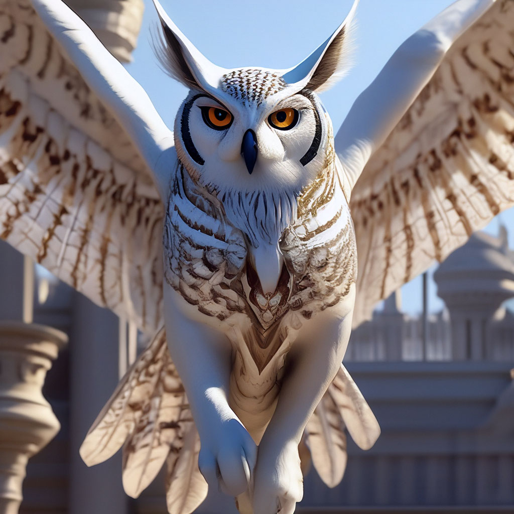 "Owl of the sphinx breed, majestic graceful, refined, fantasy, high ...