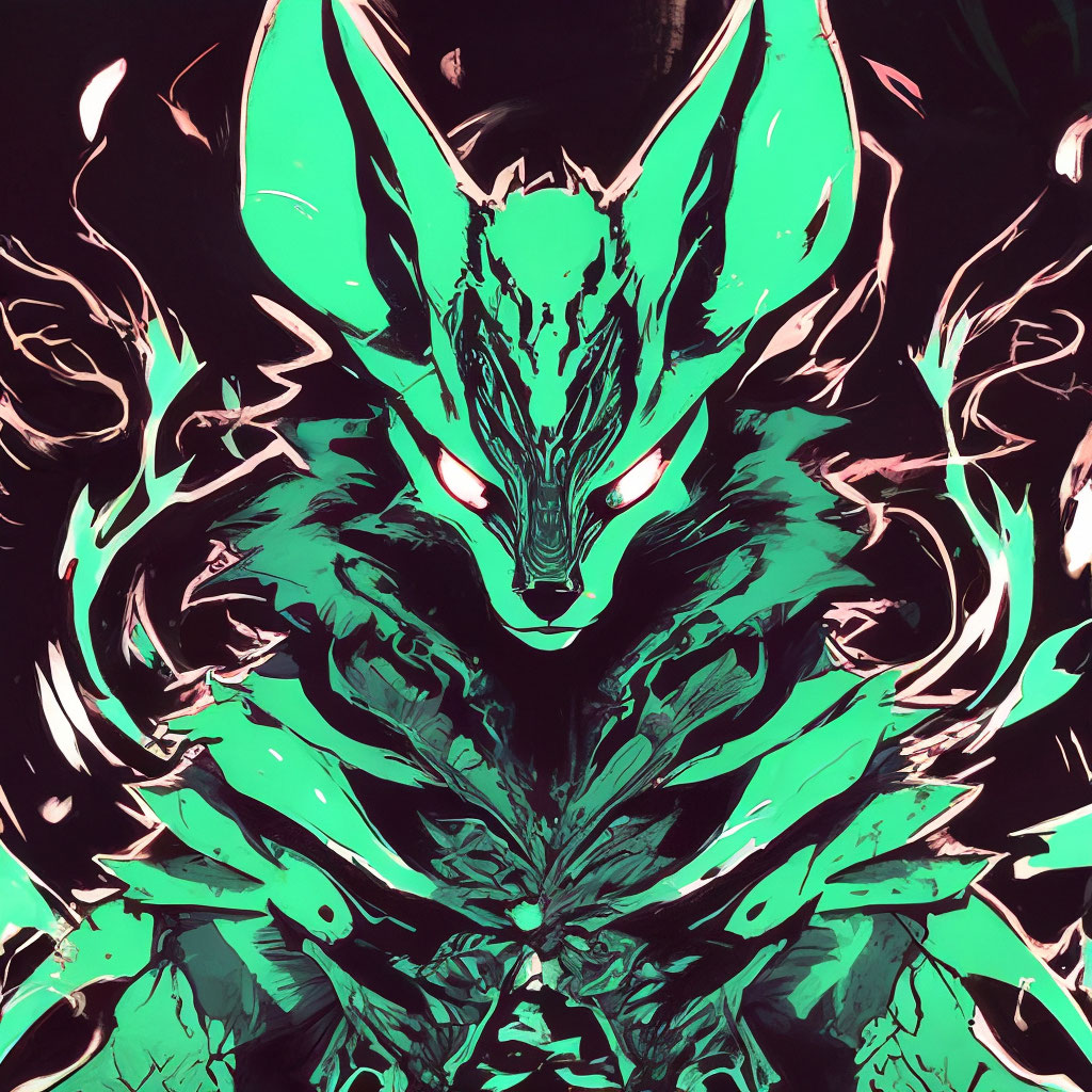 "Fox key 222 badook, psychedelic, terrible creature, vector graphics ...