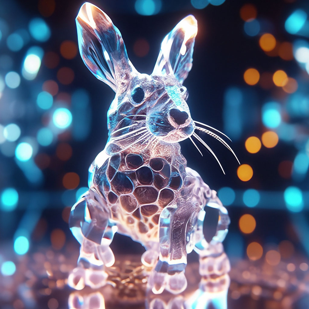 "Molecular quantum transparent crystal rabbit from the quantum world ...