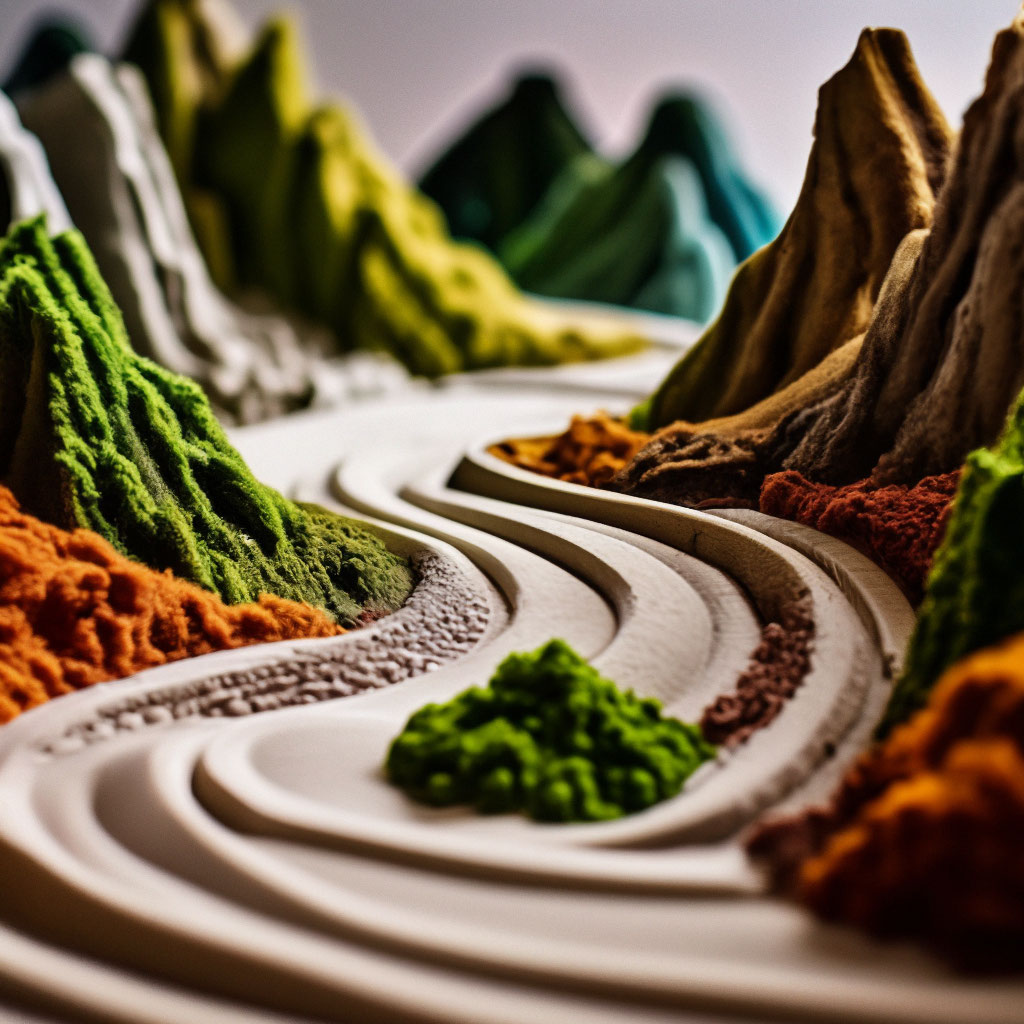 "Kinetic sand landscape" — image created in Shedevrum