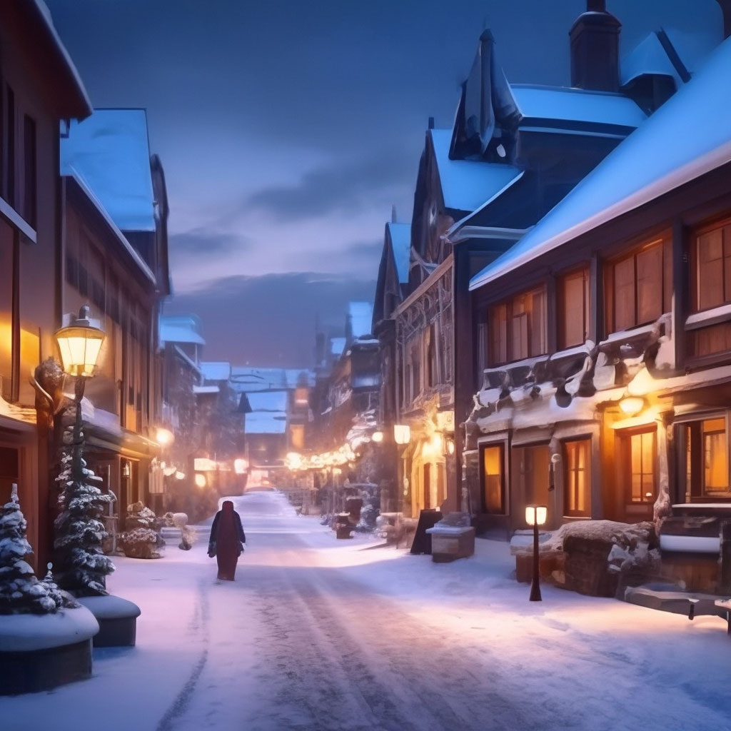 "Beautiful picture, illustration, provincial old winter town, beautiful ...