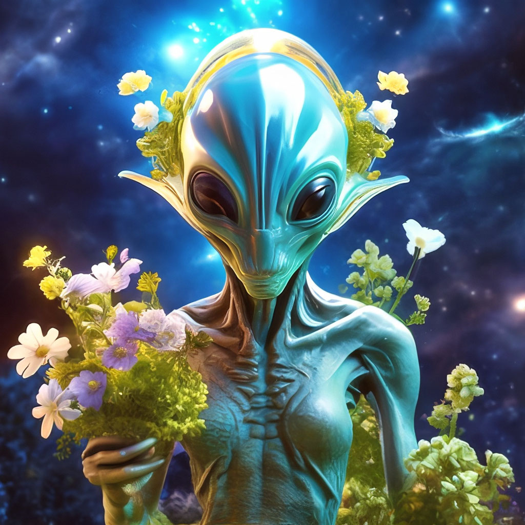 "👽👽👽 Alien world an alien with a transparent head, covered with blue ...