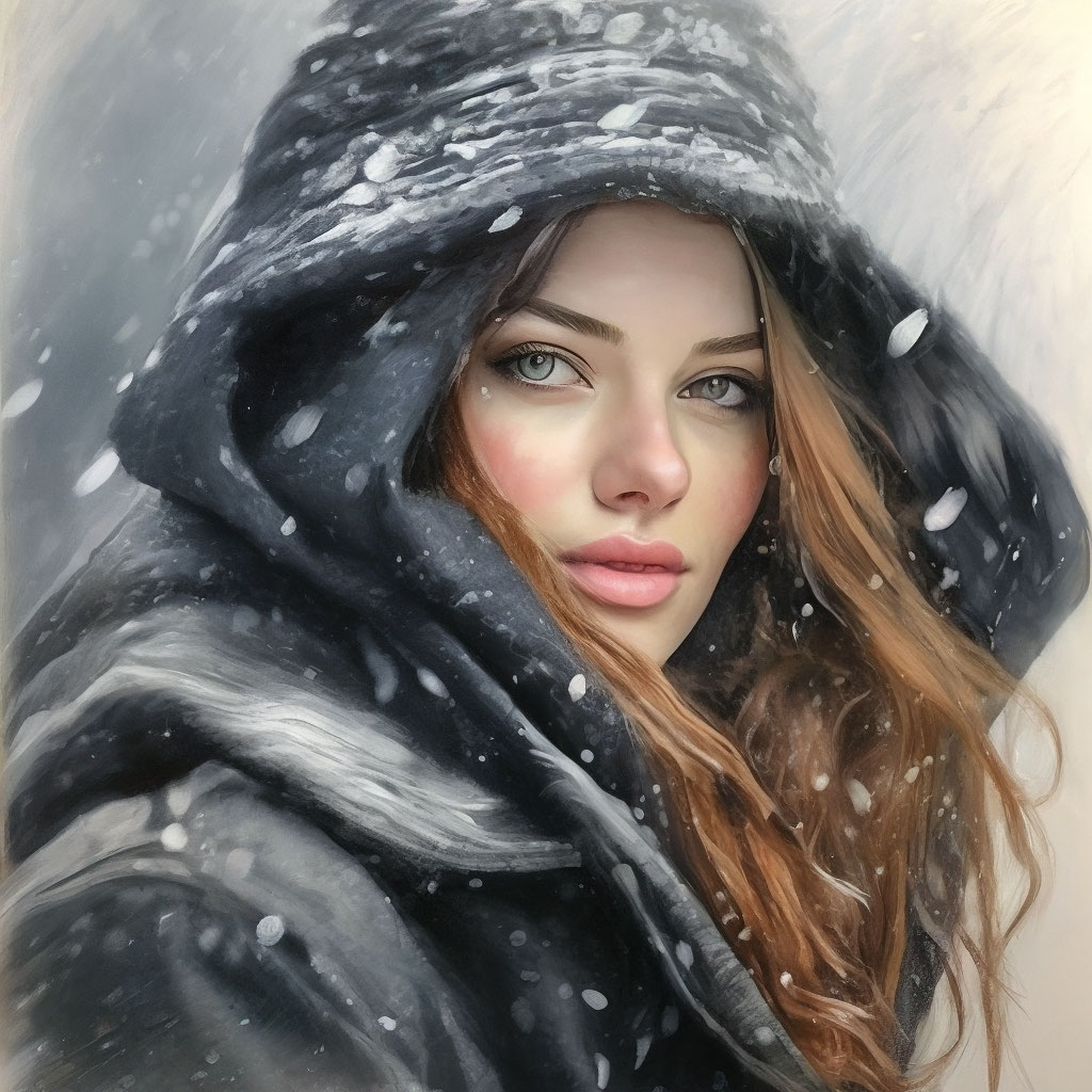 ". Beautiful woman in the style of a storm, hyperrealism, high detail ...