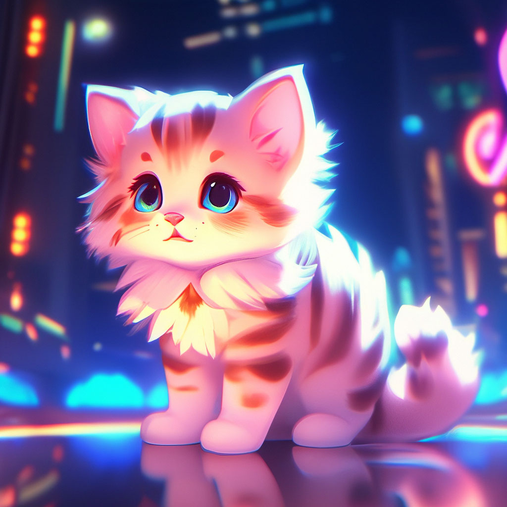 "The cat is a very cute and charming fluffy cat , aesthetically ...