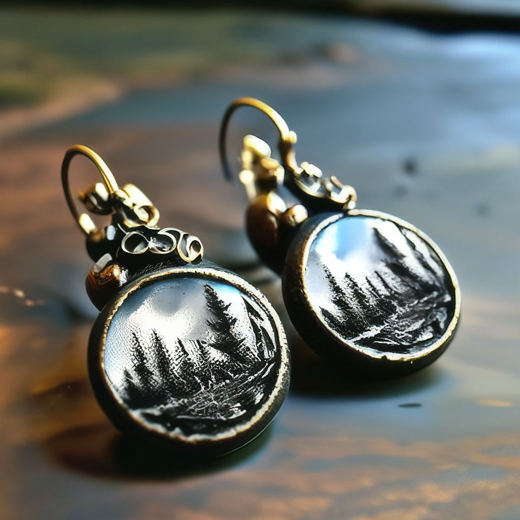 "Earrings hashtag" — image created in Shedevrum