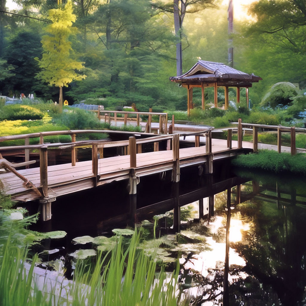 "🕷️Lovely Horror🕷️ the bridge over the pond, Tanglewood Wild Garden,4k ...