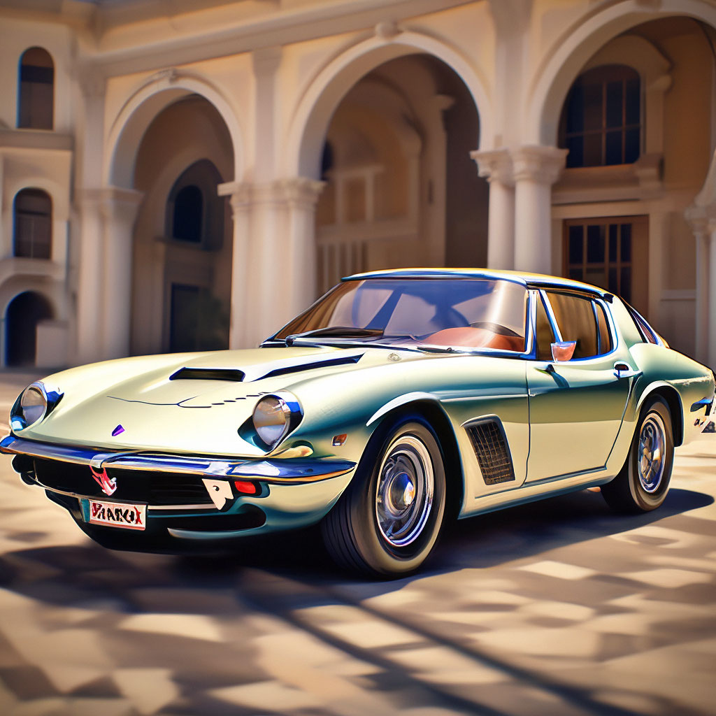 "Maserati Mistral, realistic, high resolution, detailed drawing ...