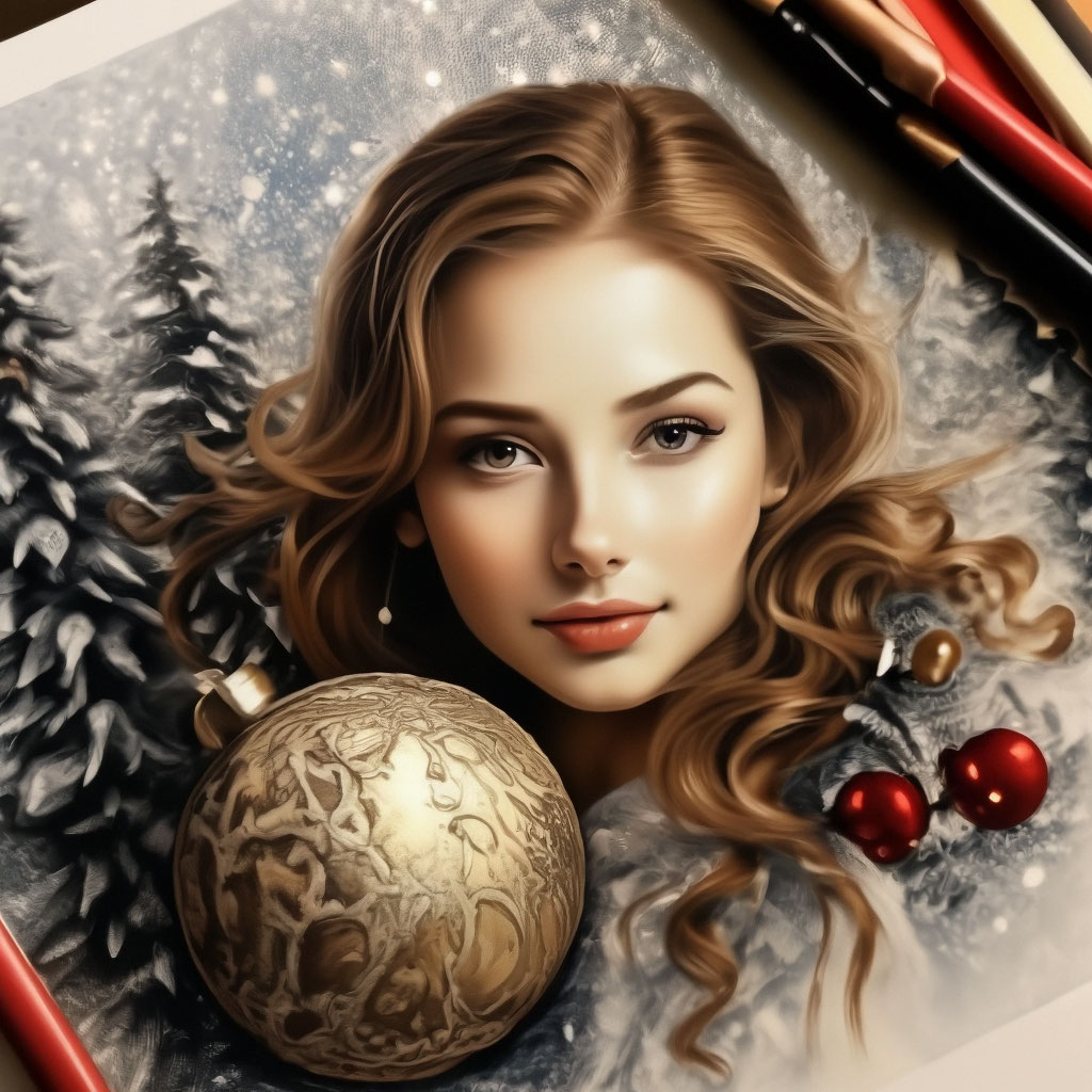 "🌟💫 ️ Christmas, holidays, greetings, pencil and ink drawing" — image ...