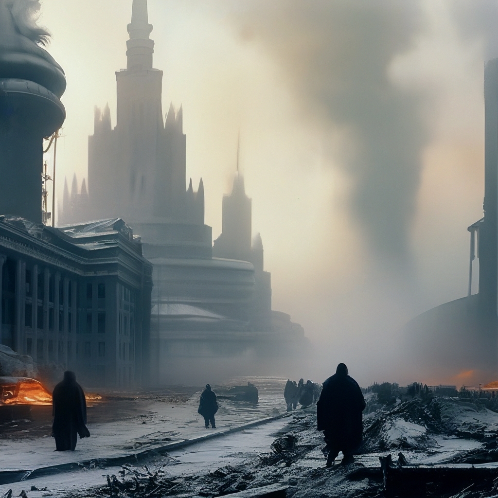 "The soviet city of the future" — image created in Shedevrum