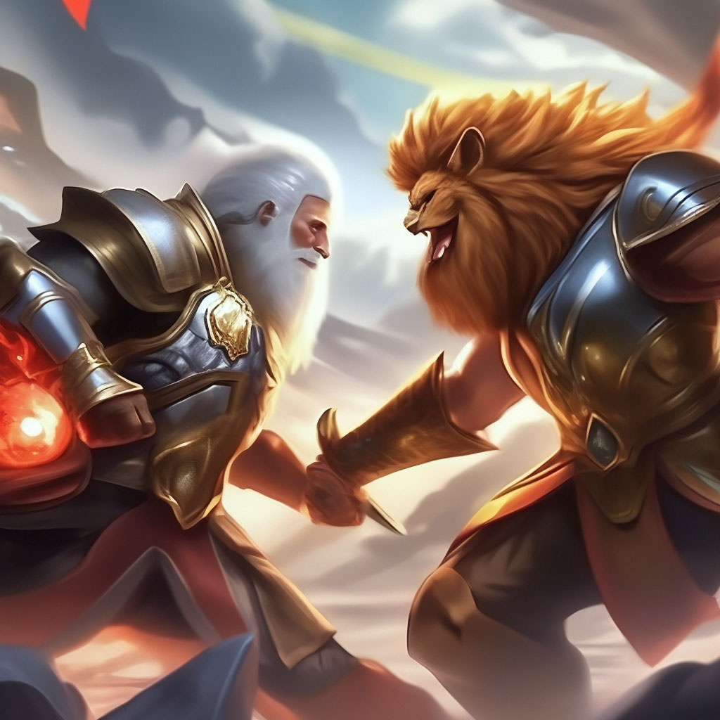 "Finally a worthy opponent, our battle will be legendary" — image created in Shedevrum