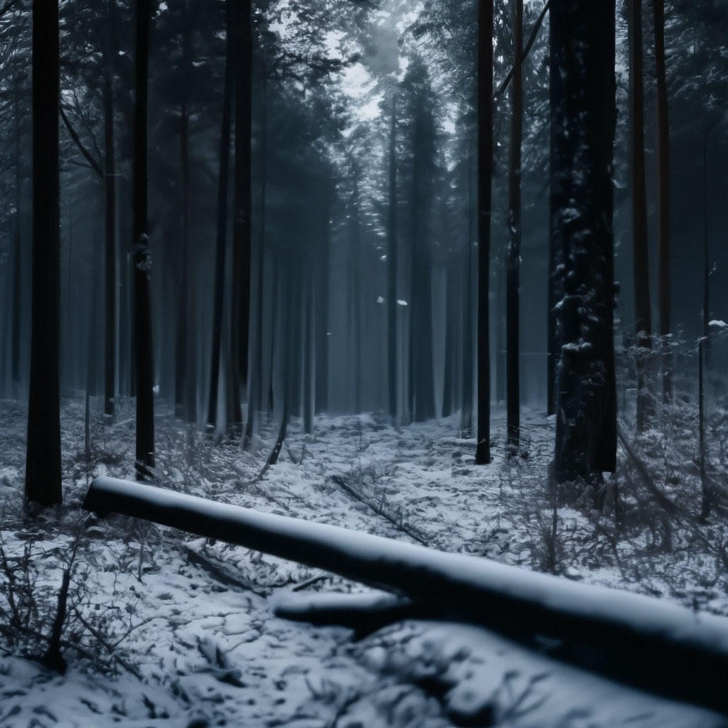 "Night deep forest in winter , aesthetically pleasing, beautiful ...