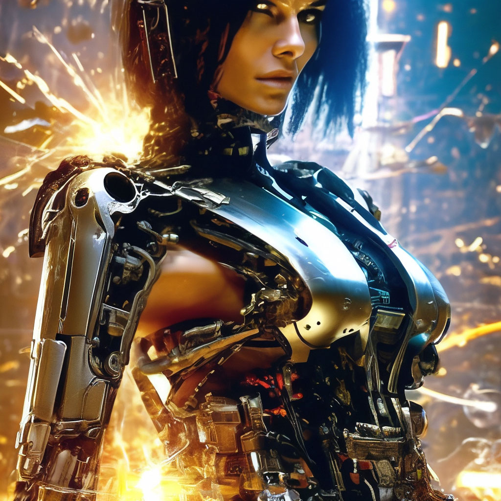 "Terminatrix. The poster. Lady cyborg with the face of fashion models ...