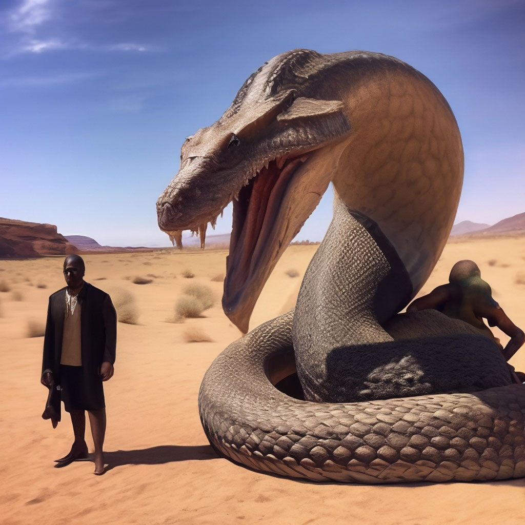 "And in this photo you see a snake named Khan. We classify him as a ...
