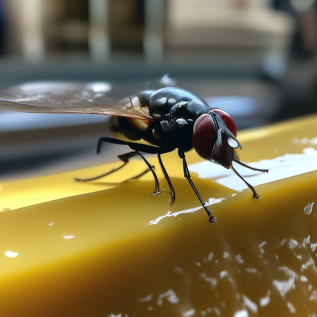 "The fly sat on the jam and closed the institution" — image created in ...