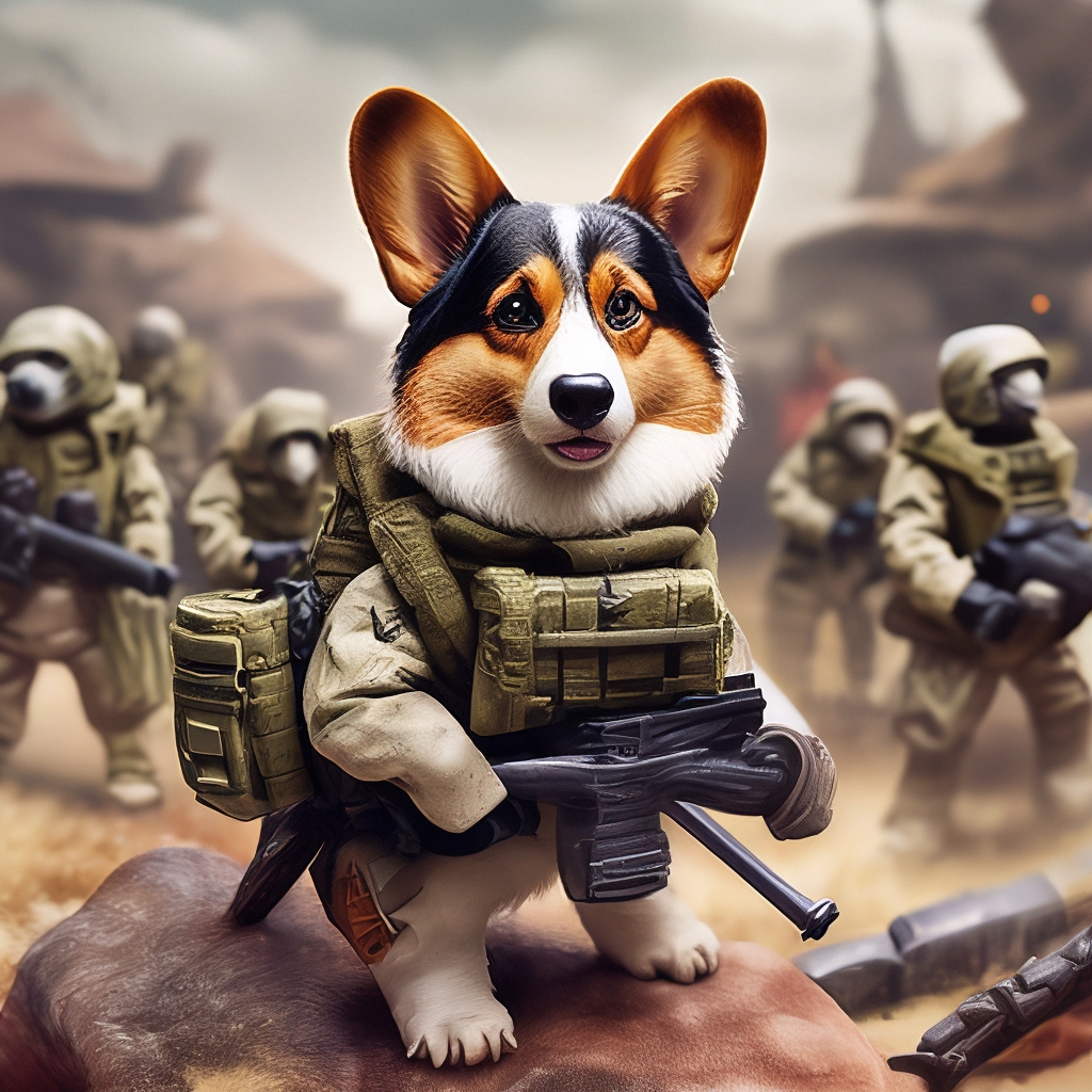 "Corgi special forces" — image created in Shedevrum