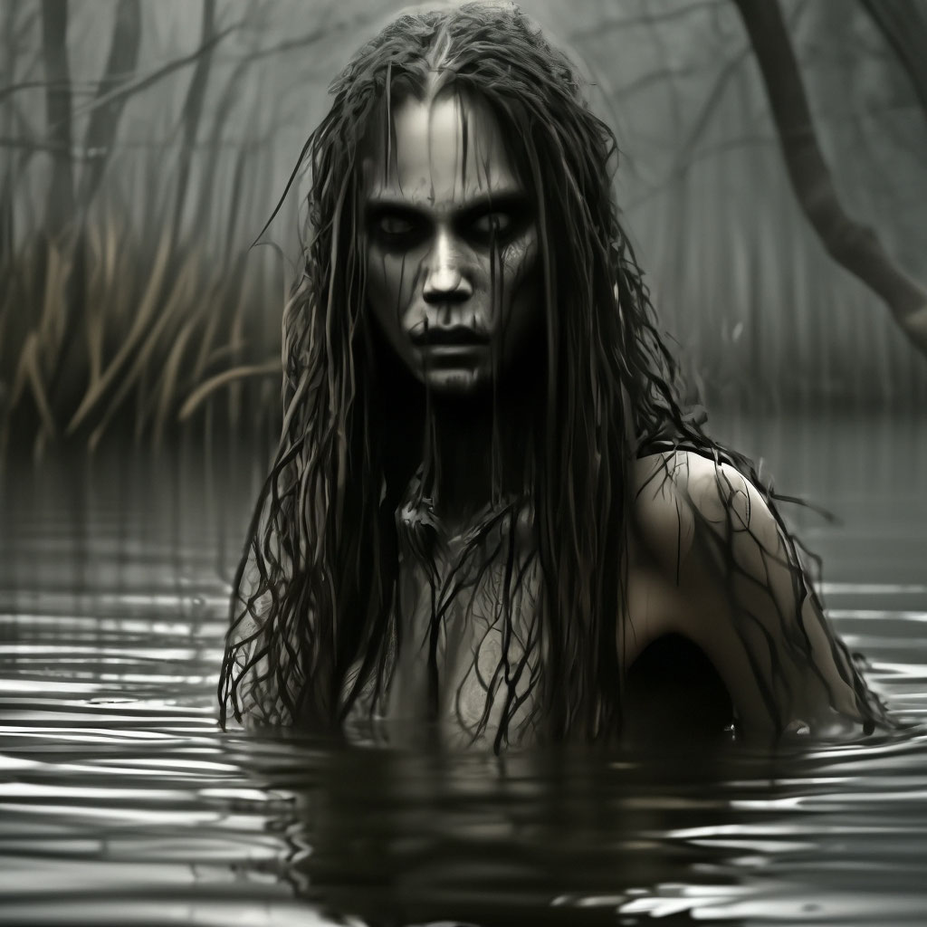 "Photo indigo swamp creaure mermaid creepy scary Image" — image created ...