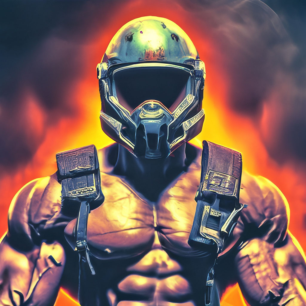 "Doom guy bodybuilder, realistic, 4k, professional photo, beautifully ...