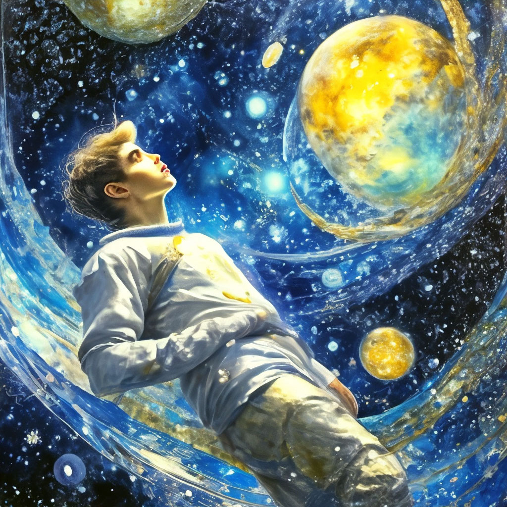 "Mysterious diverse cosmos with distant planets to the stars and a ...