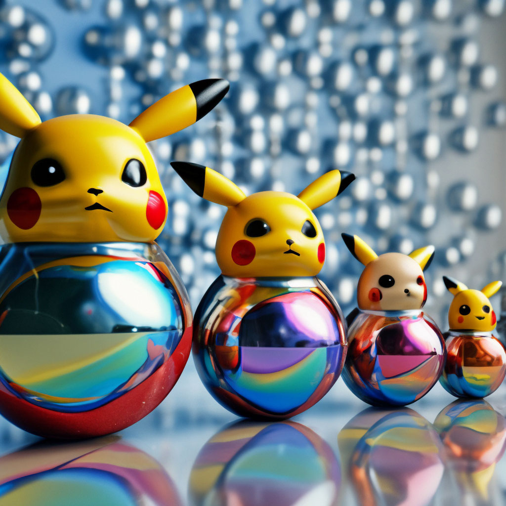 "Matryoshka Pikachu and recursive ray tracing of reflective colored ...
