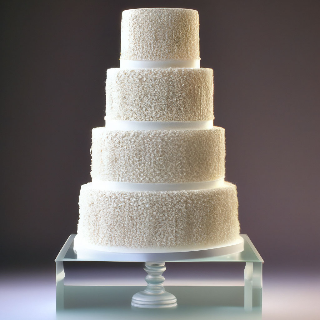 "Wedding cake ,transparent tiers" — image created in Shedevrum