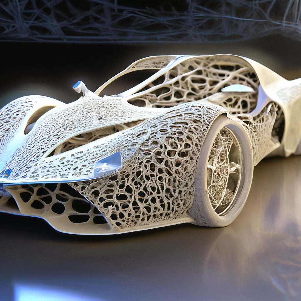 "The Ferrari skeleton is made of the finest white lace, consists of ...