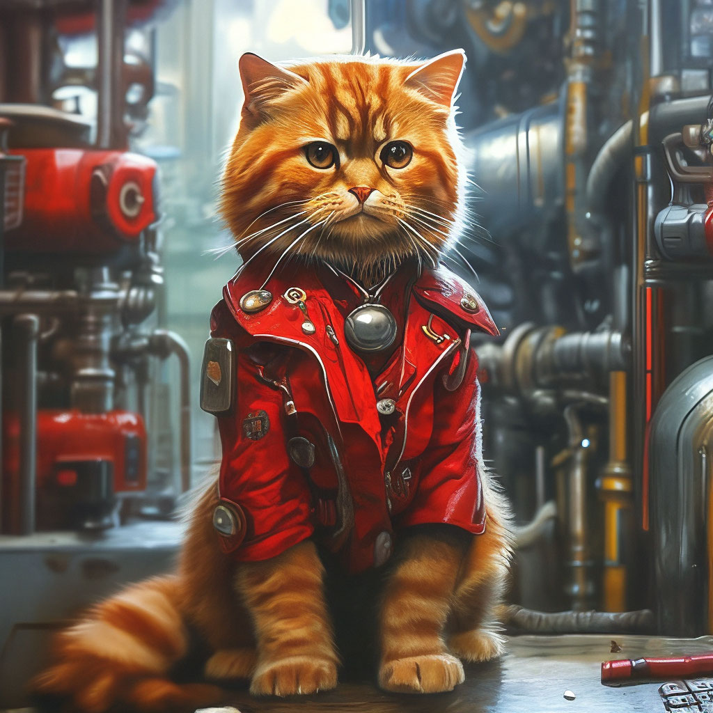 "Red lop-eared Scottish Scottish fold. cyberpunk" — image created in ...