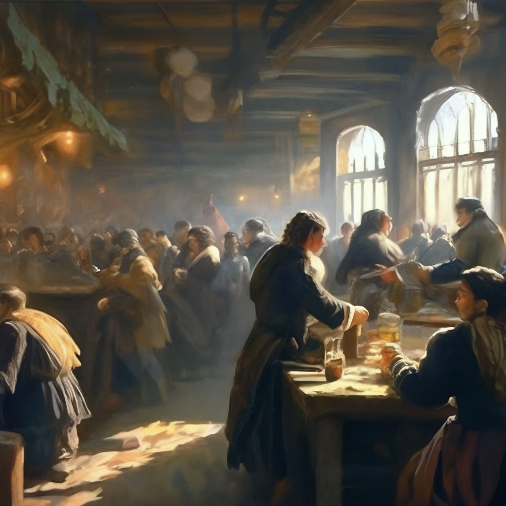 "Friday in a noisy tavern, 19th century, Russian style" — image created ...