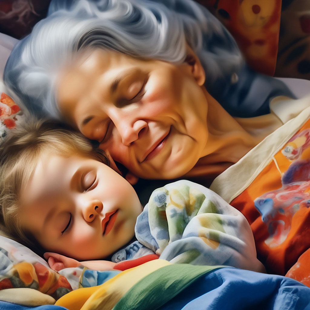 "A grandmother in the village has a 3-year-old baby sleeping on a bed ...