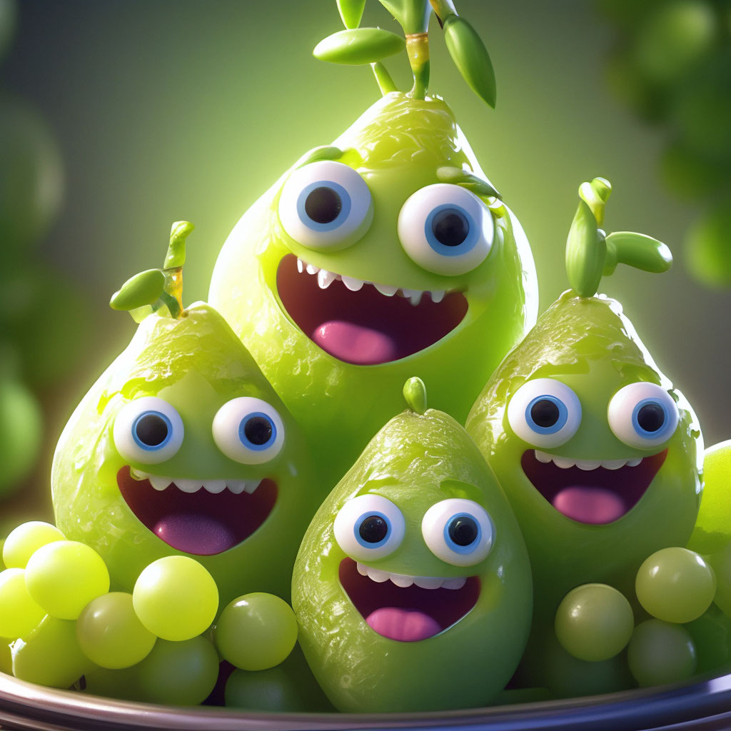 "Grape family, funny family, dad grapes, mom grapes and baby grapes ...