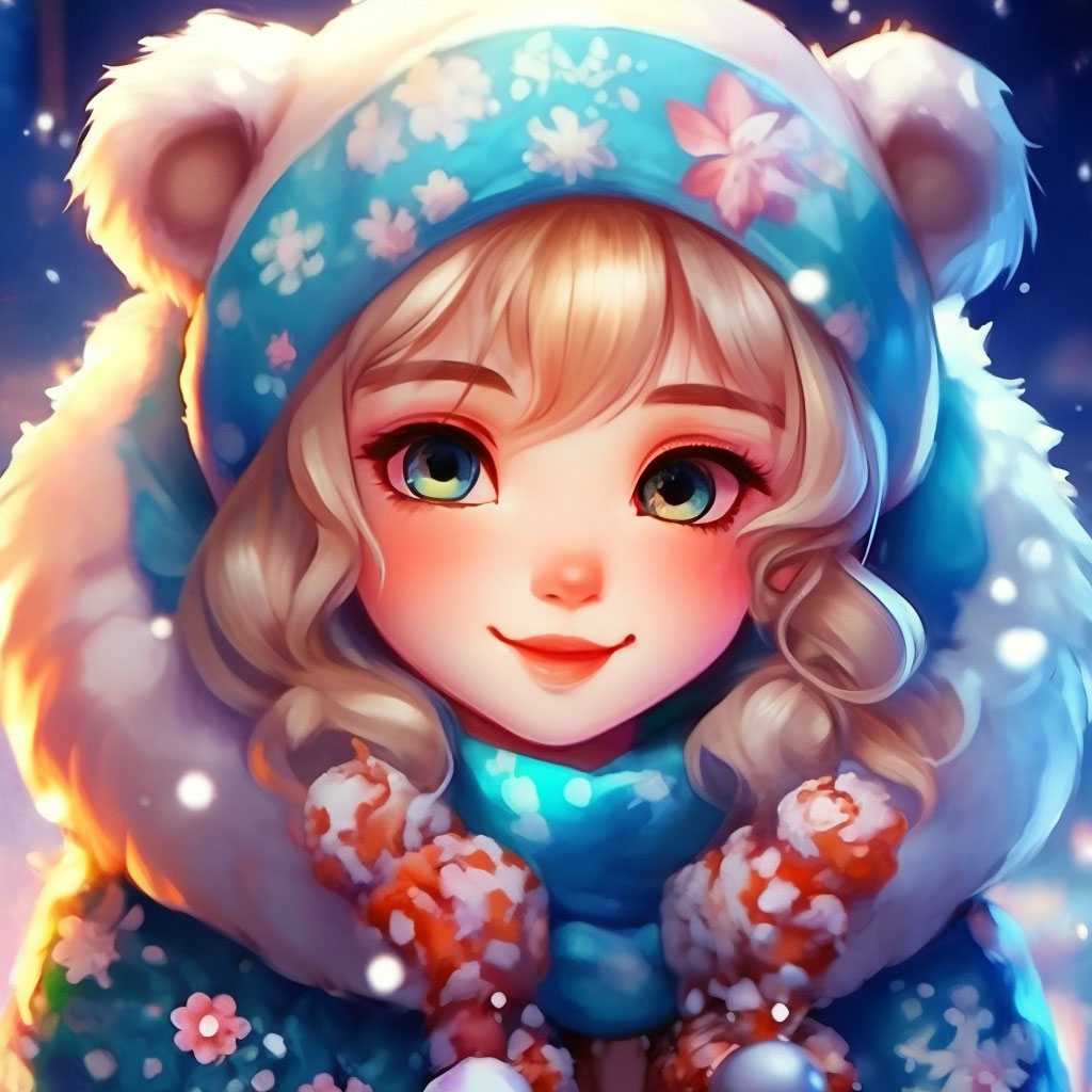 "New Year's Eve for Svetlana Cute snow bear girl, beautiful, fluffy ...