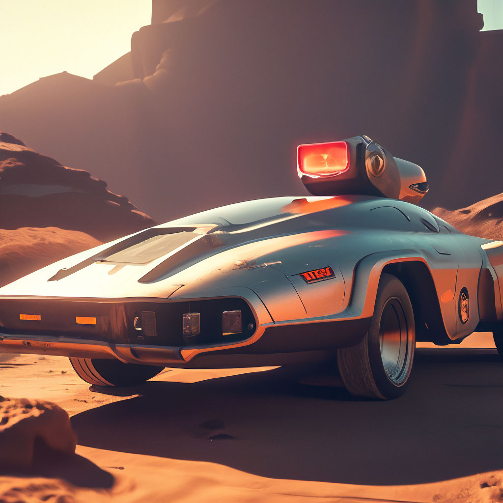 "Retro space car in the fallout style, space, retro, car, aesthetically ...